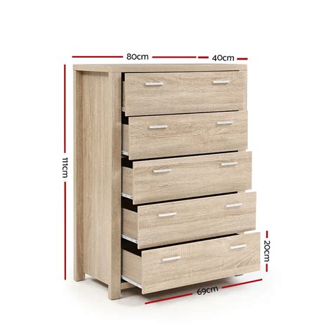 Artiss 5 Chest Of Drawers Maxi Pine Cs2b