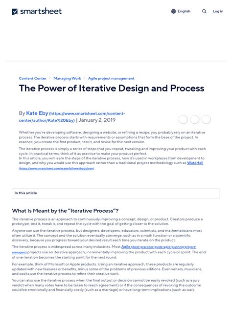All About The Iterative Design Process Smartsheet Pdf