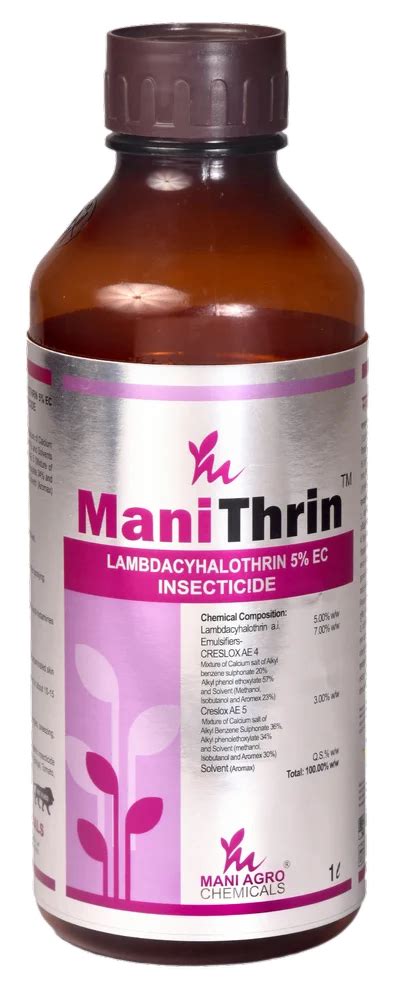 Sprays Insecticide Lambda Cyhalothrin 5 Ec Manithrin Agriculture Grade Packaging Type Bottle