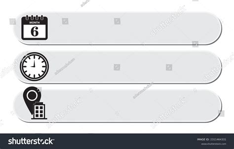 Simple Date Time Address Place Icons Stock Vector Royalty Free