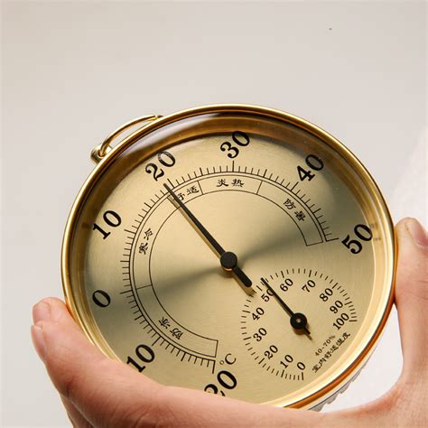 金属室内温度计湿度计高精度家用婴儿房免电池大棚湿温湿度计表 虎窝淘