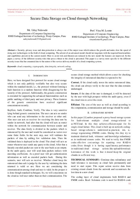 Pdf International Journal On Recent And Innovation Trends In Computing And Communication