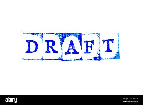 Blue Color Ink Of Rubber Stamp In Word Draft On White Paper Background Stock Photo Alamy