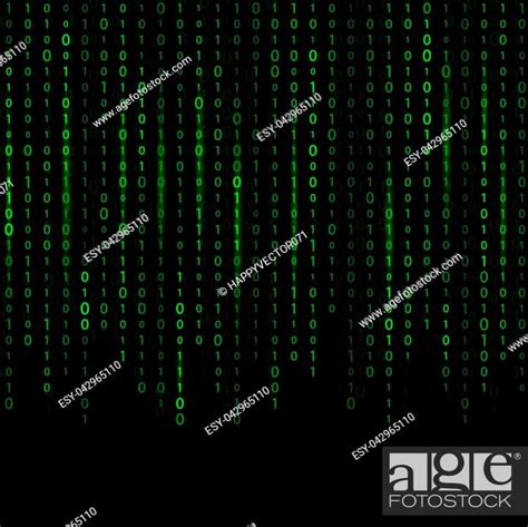 Creative Vector Illustration Of Stream Of Binary Code Computer Matrix Background Art Design