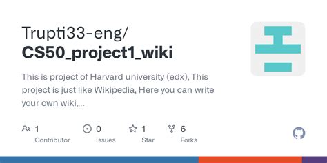 Github Trupti33 Engcs50project1wiki This Is Project Of Harvard