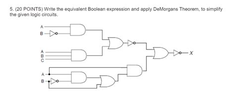 Solved 5 20 Points Write The Equivalent Boolean