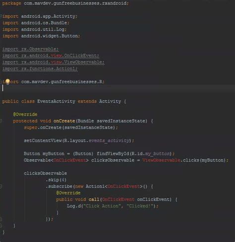 Android Cannot Resolve Symbol Error For Onclickevent And Viewobservable
