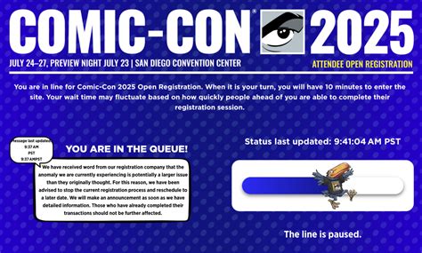 Sdcc 2025 Open Registration Postponed By Comic Con Screen Brief