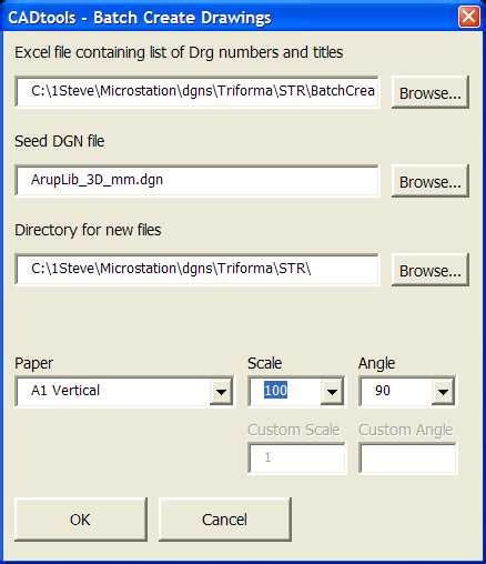 cadtools tools batch process s cadtools ustn batch create drawings