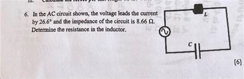 Solved In The AC Circuit Shown The Voltage Leads The Chegg