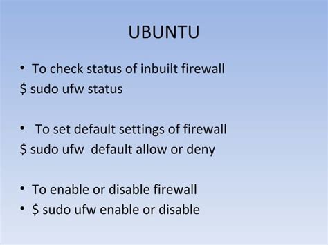 Firewalllinux Ppt Operating Systems Computer Software And