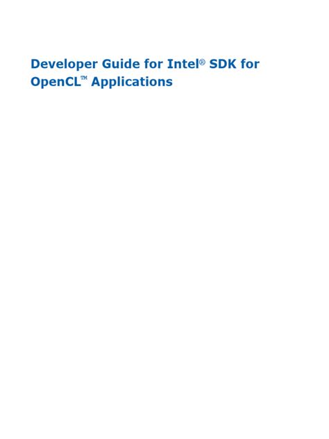 Opencl Sdk Developer Guide 20202 773042 773043 Pdf Command Line Interface Application
