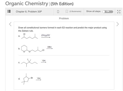 Solved Organic Chemistry 5th Edition Chapter 8 Problem