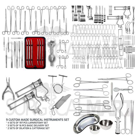 9 Surgical Instruments Set For Vaginal Dandc Laparotomy Ob Gyn