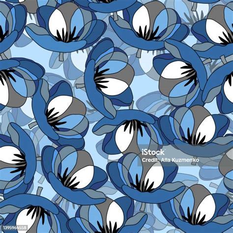 푸른 튤립봄 컬러풀 한 벡터 일러스트 만화 스타일 직물 섬유 종이디자인 부활절 생일 3월 8일 휴일 인쇄물 잎이 있는 꽃 3월에 대한 스톡 벡터 아트 및 기타 이미지