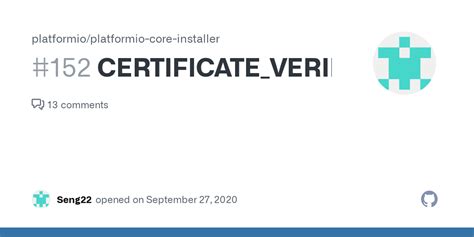 Certificate Verify Failed · Issue 152 · Platformio Platformio Core Installer · Github