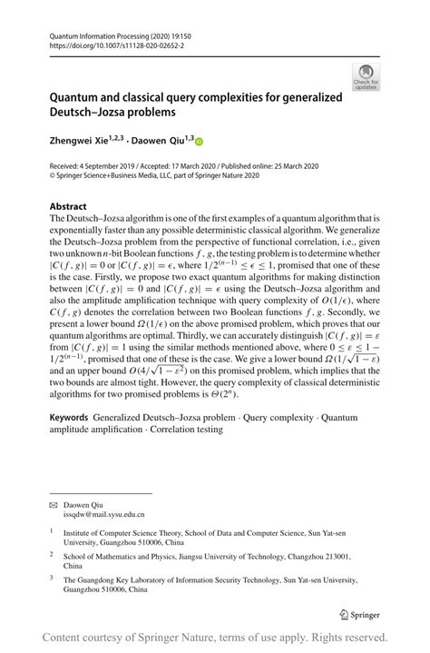 Quantum And Classical Query Complexities For Generalized Deutschjozsa