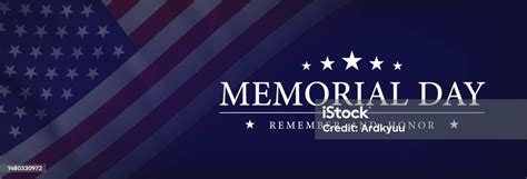 현충일 배경입니다 미국 국가 축하 배너 디자인입니다 미국 국기와 함께 포스터를 기억하고 존중하십시오 벡터 그림 2022년에 대한 스톡 벡터 아트 및 기타 이미지 Istock