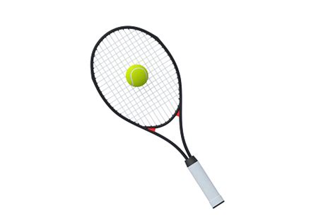 테니스 라켓과 공은 흰색 배경에 격리되어 있습니다 평면도 3d 렌더링 3차원 형태에 대한 스톡 사진 및 기타 이미지 3차원 형태 Championship 개인 장식품