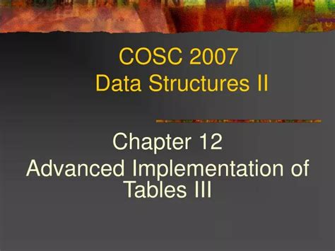 Ppt Cosc 2007 Data Structures Ii Powerpoint Presentation Free