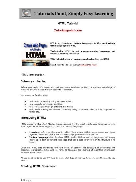 html tutorial pdf html element html