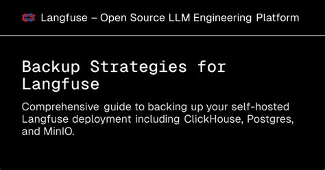 Backup Strategies For Langfuse Langfuse
