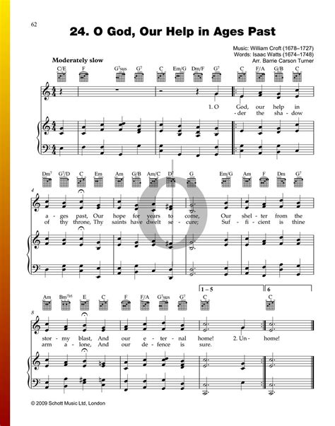 O God Our Help In Ages Past William Croft Piano Sheet Music Oktav