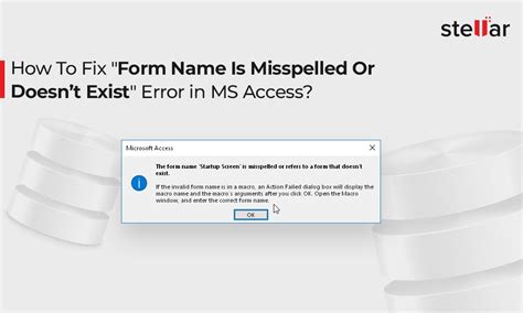 Fixing Form Name Misspelled Or Doesnt Exist Error In Access