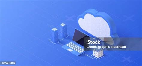 클라우드 스토리지 아이소메트릭 그림입니다 데이터 서버 플랫폼 컴퓨터 서비스 기술 네트워크 인프라 등측투영법에 대한 스톡 벡터