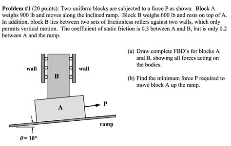 Solved Problem 1 20 Points Two Uniform Blocks Are Chegg Com