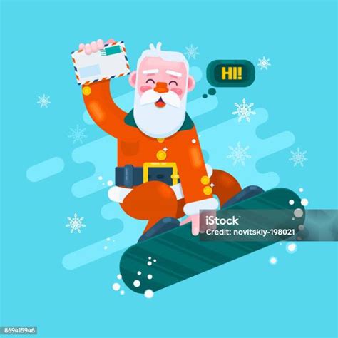 산타 스노우 보드입니다 메리 크리스마스 카드 눈 조입니다 벡터 일러스트 레이 션 널판지에 대한 스톡 벡터 아트 및 기타 이미지 널판지 만화 벡터 Istock