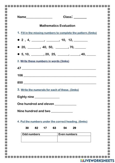 Mathematics Evaluation Worksheet Math Interactive Mathematics