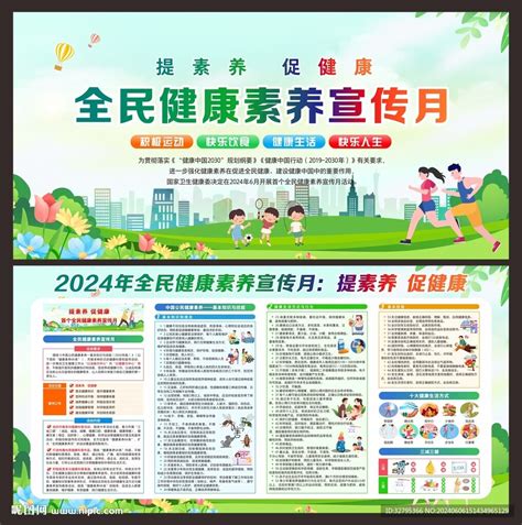 全民健康素养宣传月设计图 展板模板 广告设计 设计图库 昵图网