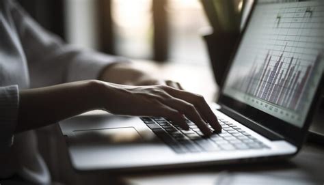 Premium Ai Image Businesswoman Typing On Laptop Using Wireless Technology For Global