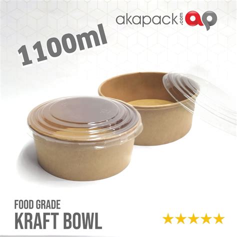 Papper Bowl Coklat 1100ml Akapack