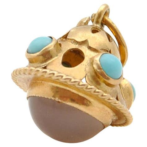 Vintage 18k Gold I Love You Spinner Charm Pendant For Sale At 1stdibs