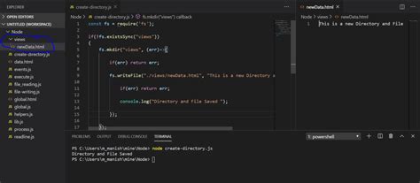 How To Create Directory And Write Data Using File System Node Js