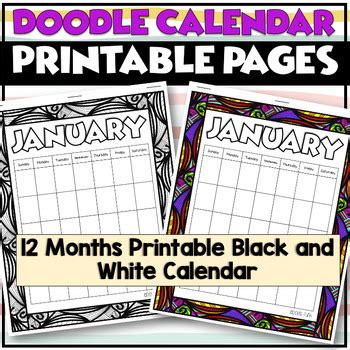 Diy Printable Doodle Calendar Worksheets Create Your Own By Dovie Funk