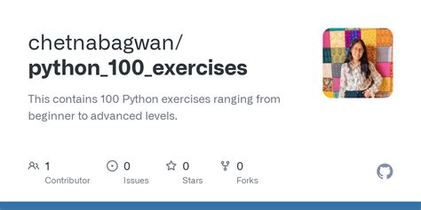 github chetnabagwan python 100 exercises this contains 100 python