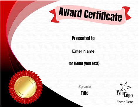 Editable Printable Certificate Template Free Printable Template