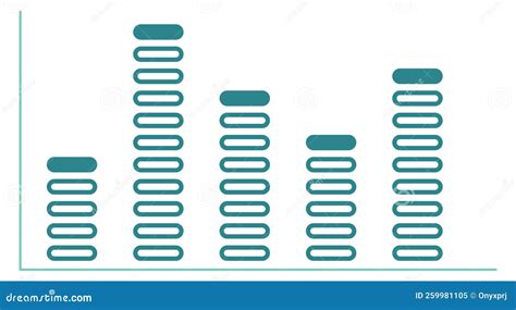 Data Visualisation Template Stacked Column Chart Icon Stock Vector