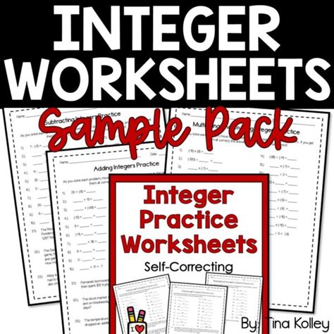 Integer Worksheets Adding Subtracting Multiplying Dividing Integers