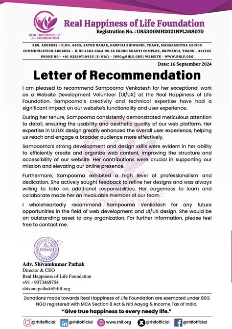 I Am Thrilled To Have Successfully Completed My Uiux Design Internship With The Real Happiness