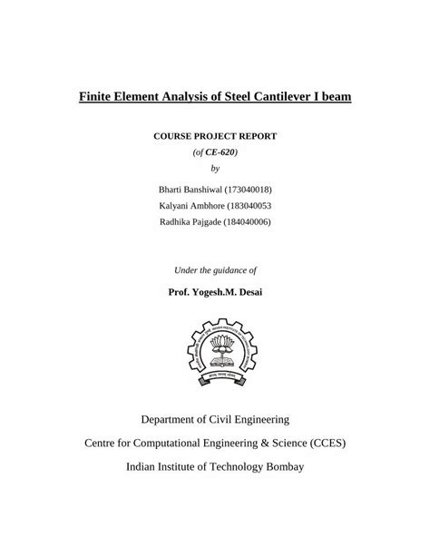 Pdf Finite Element Analysis Of Steel Cantilever I Beam Dokumentips
