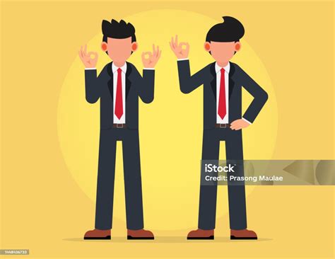 성공적인 표현식 손과 손가락으로 확인 사인을 하는 두 사업가 경영자에 대한 스톡 벡터 아트 및 기타 이미지 경영자 기업 비즈니스 남자 Istock