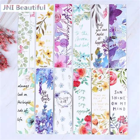 30 개대 꽃 책갈피 메시지 카드 책 노트 종이 페이지 홀더 책 학교 사무 용품북마크 Aliexpress