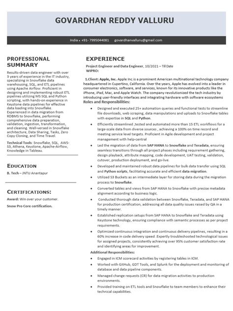 Govardhanreddyvallurucv Pdf Apple Inc Sql