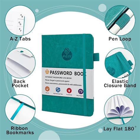 Toopty Password Organizer Notebook Tear Resistant Address Book With