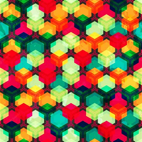 Premium Vector Bright Colored Grid Seamless Pattern