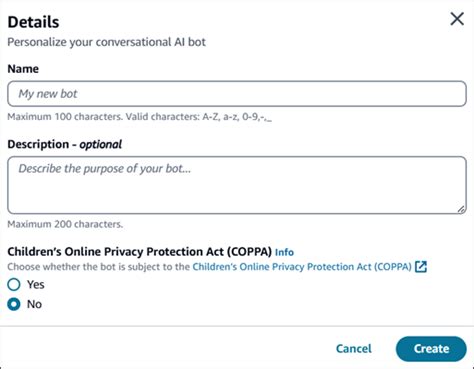 Amazon Connect 관리자 웹 사이트를 사용하여 봇 생성 Amazon Connect
